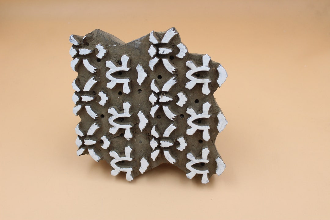 Vintage Wooden Printing Block Stamp Hand Curved Design - Etsy