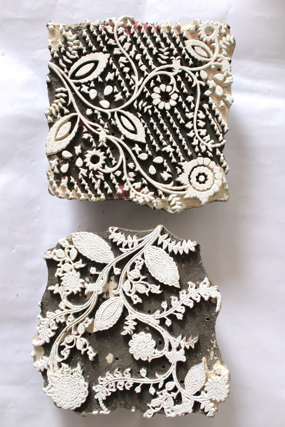 Dual Color Wooden Print Block Two Color Fabric Printing Designs ...