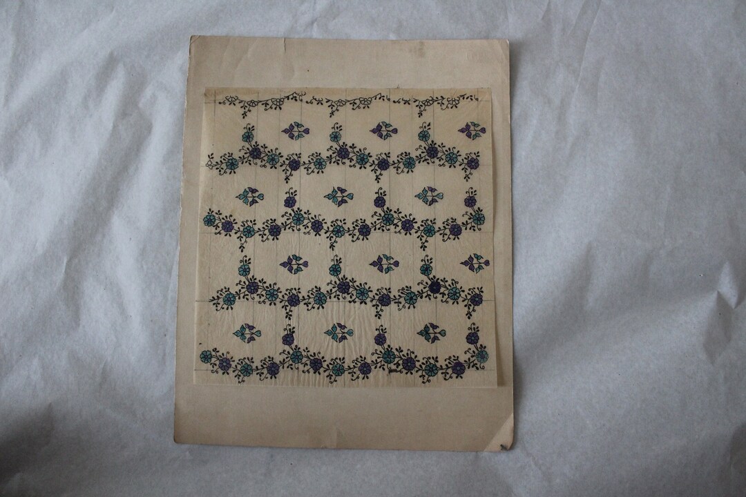 Hand Painted Vintage Paisley Design on Old Paper Decorative Design - Etsy