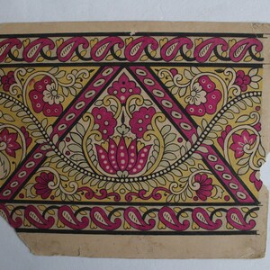 Handmade Old Textile Design Vintage Floral Paper Collectible Art - Etsy