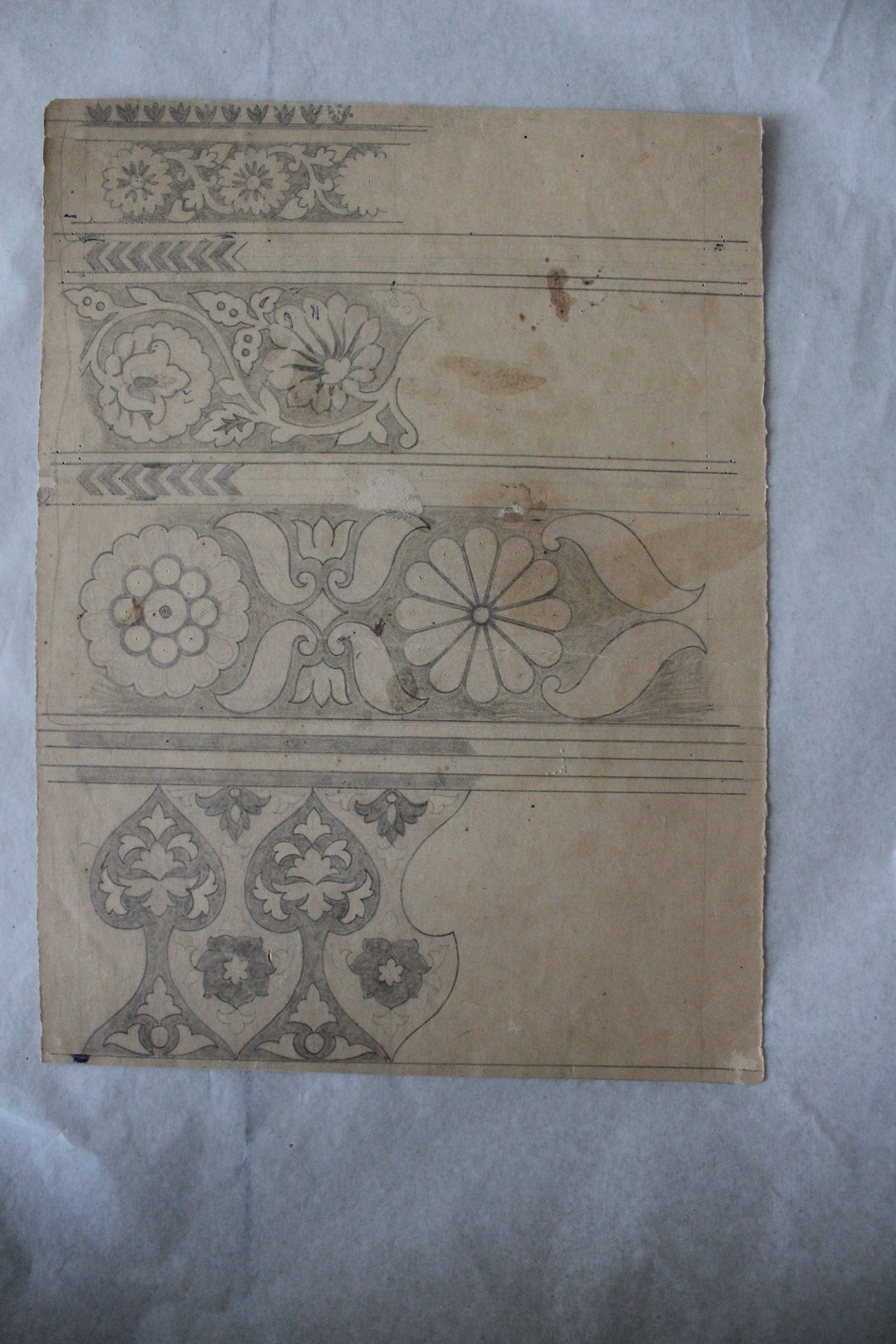Vintage Paisley Design on Old Paper Decorative Design - Etsy