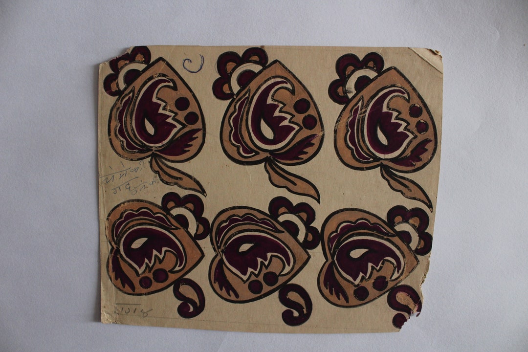 Vintage Old Textile Handmade Aged Design Rare Piece of Art Collectible ...