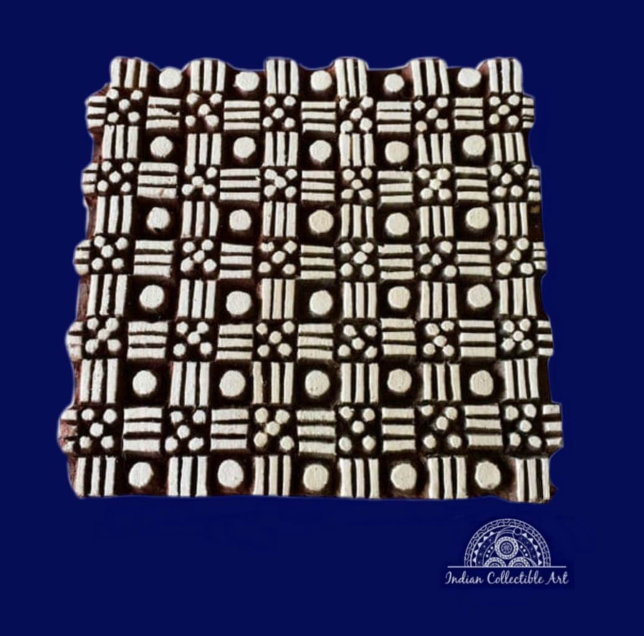 Wooden Printing Block Stamp Design Geometrical Handblock | Etsy