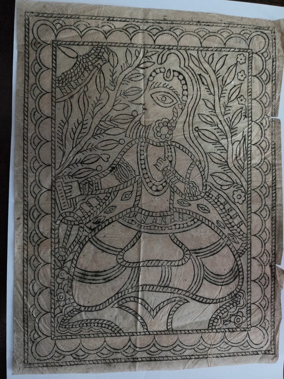 Indian Textile Designs of Madhubani Art Vintage Collectible - Etsy