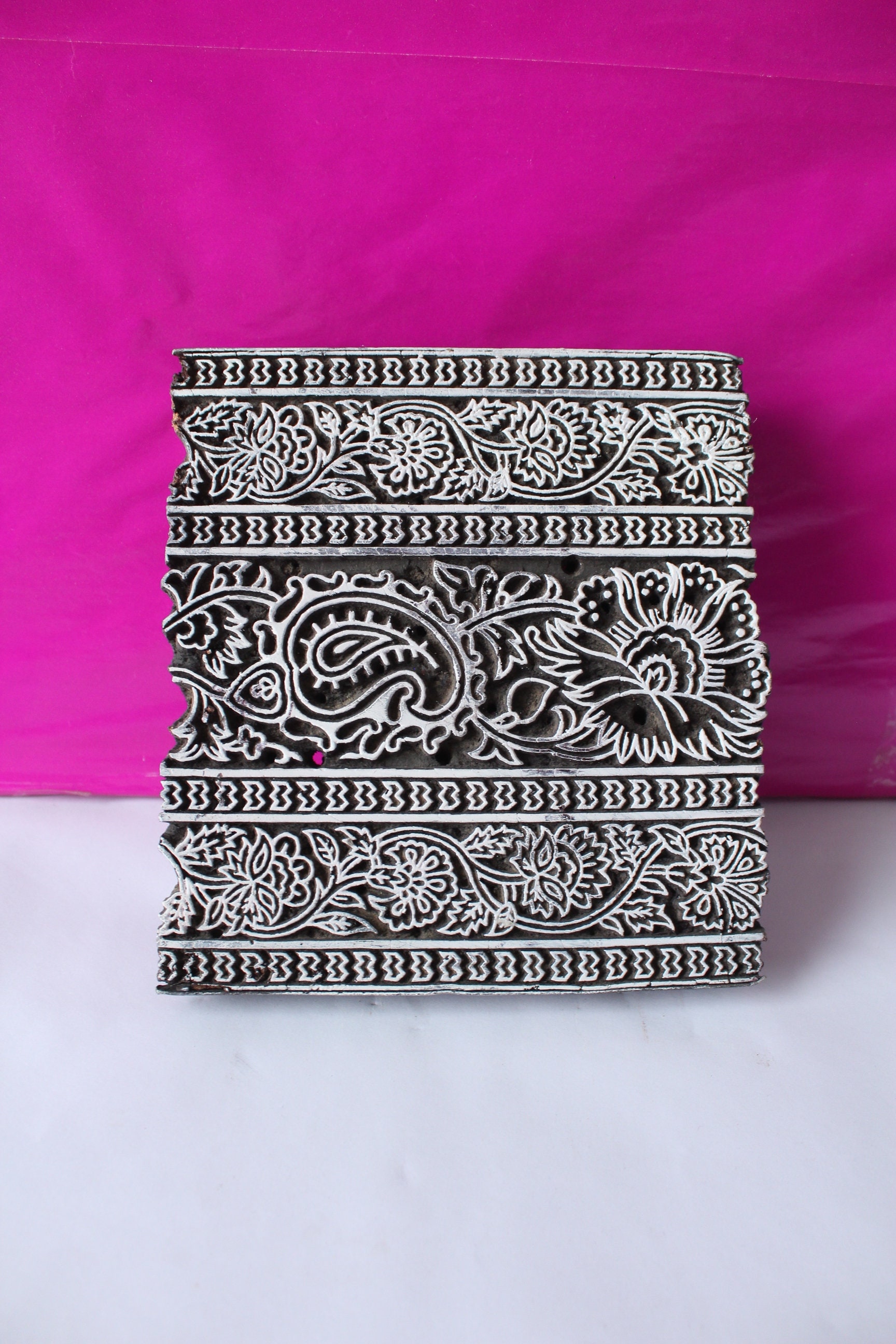 Paper & Party Supplies Vintage Wooden Printing Block Stamp hand curved ...