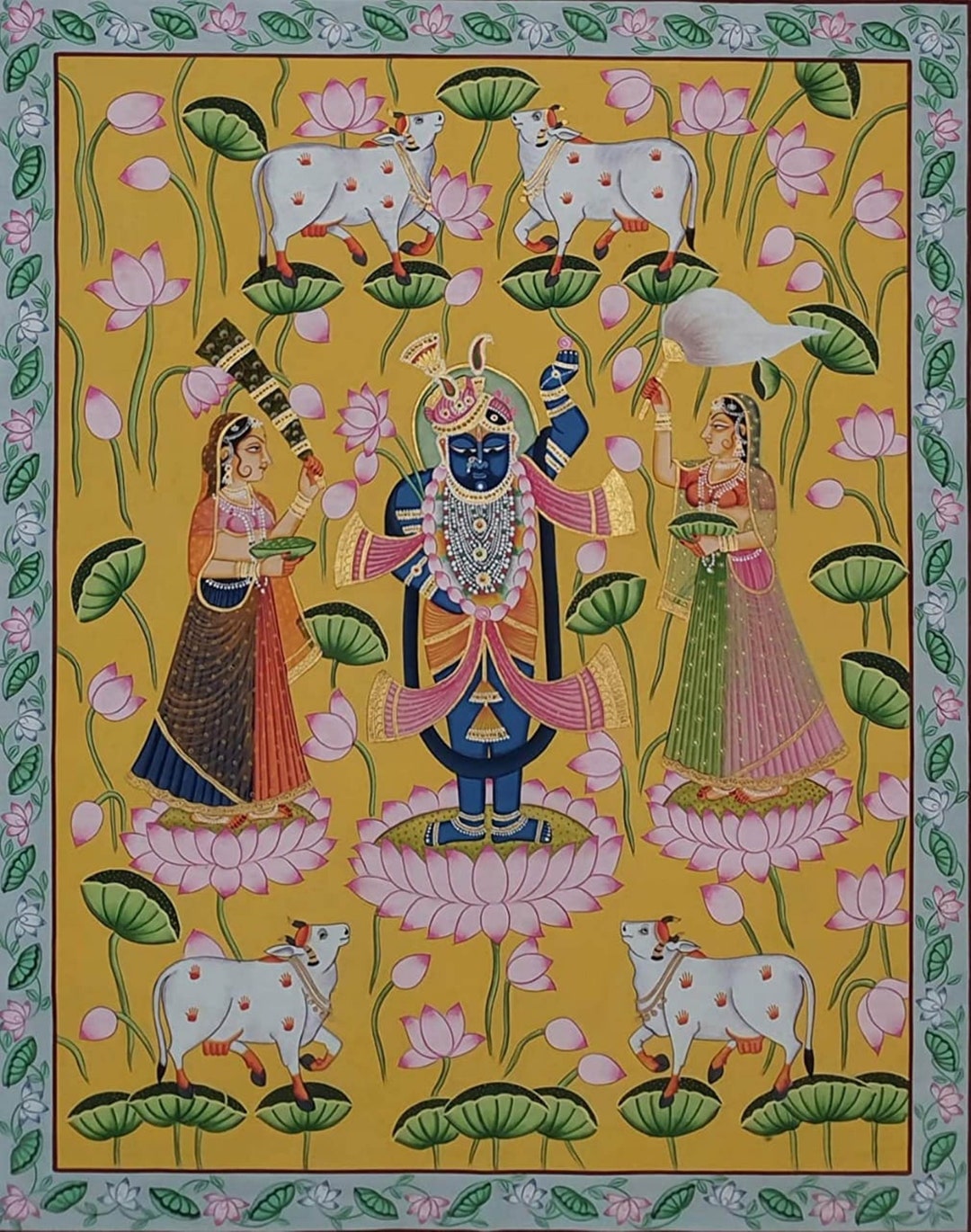Pichwai Art on Cloth Traditional Indian Wall Decor shrinathji Artwork ...