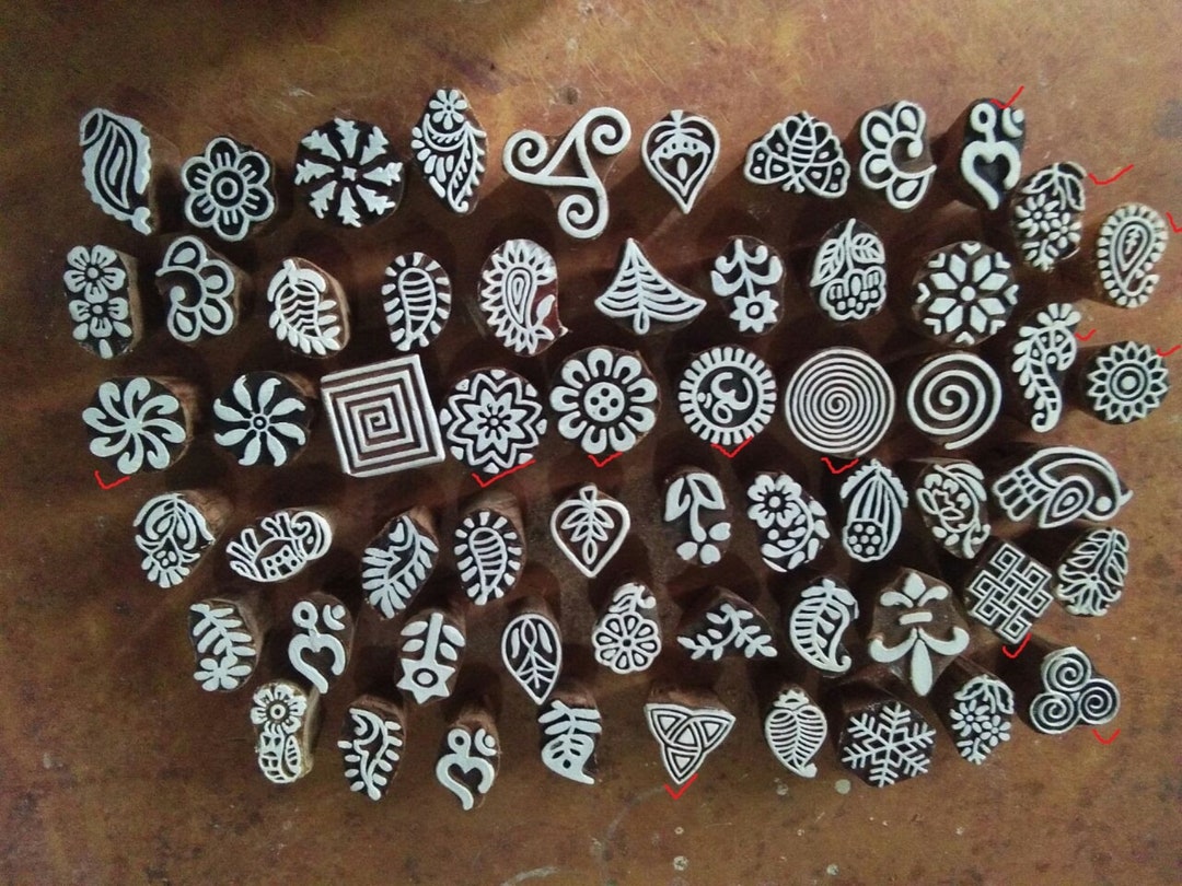 Small Buties Wooden Block Stamps 50 Plus Design in Set Combo Hand ...