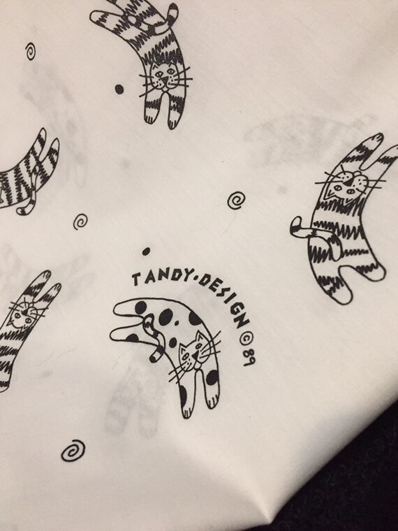 Vintage Tandy 1989 "FLYING CAT" Black and White Banda… - Gem