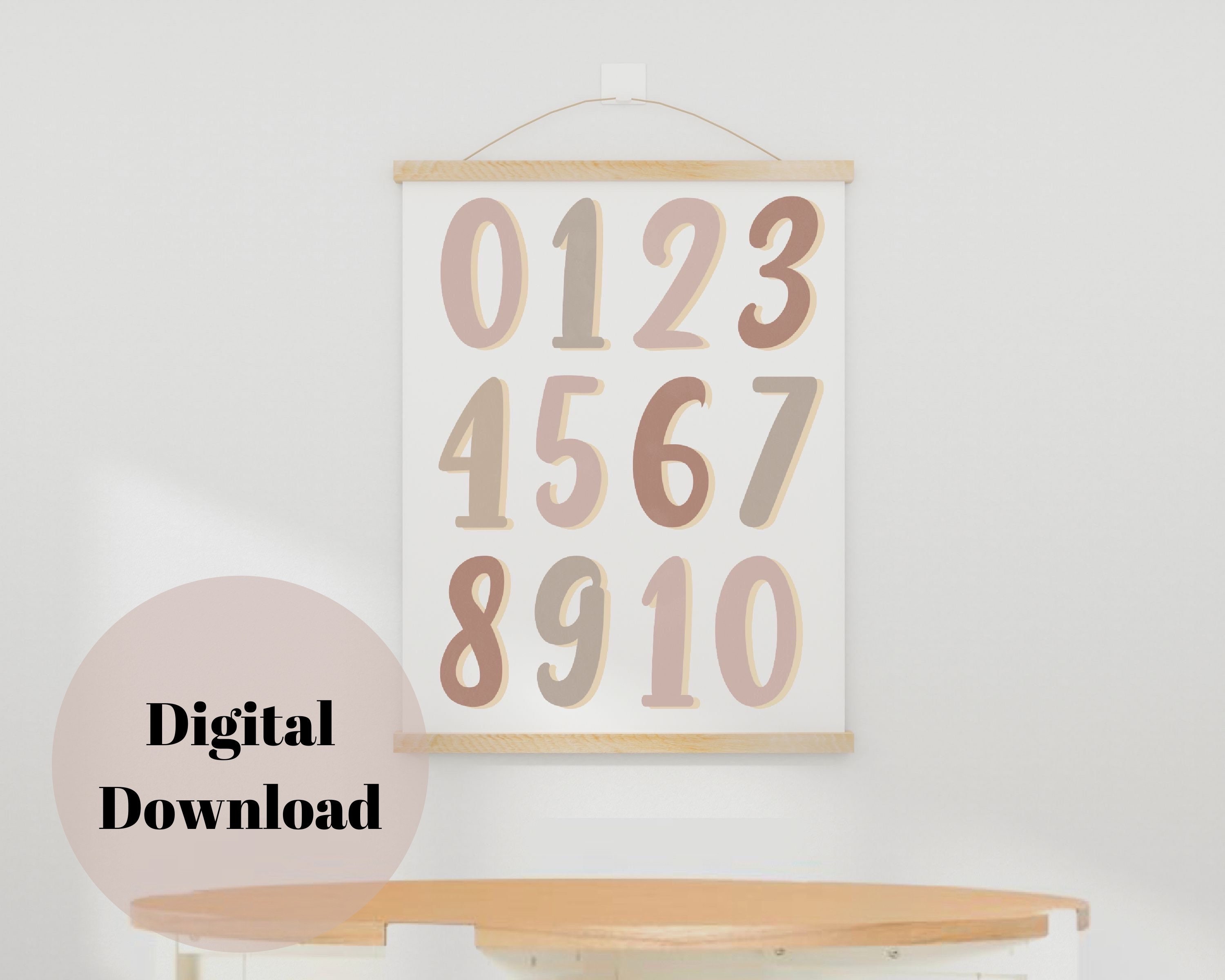 Numbers Poster 123 Wall Art Kids Printable Wall Art Nursery Decor Kids ...