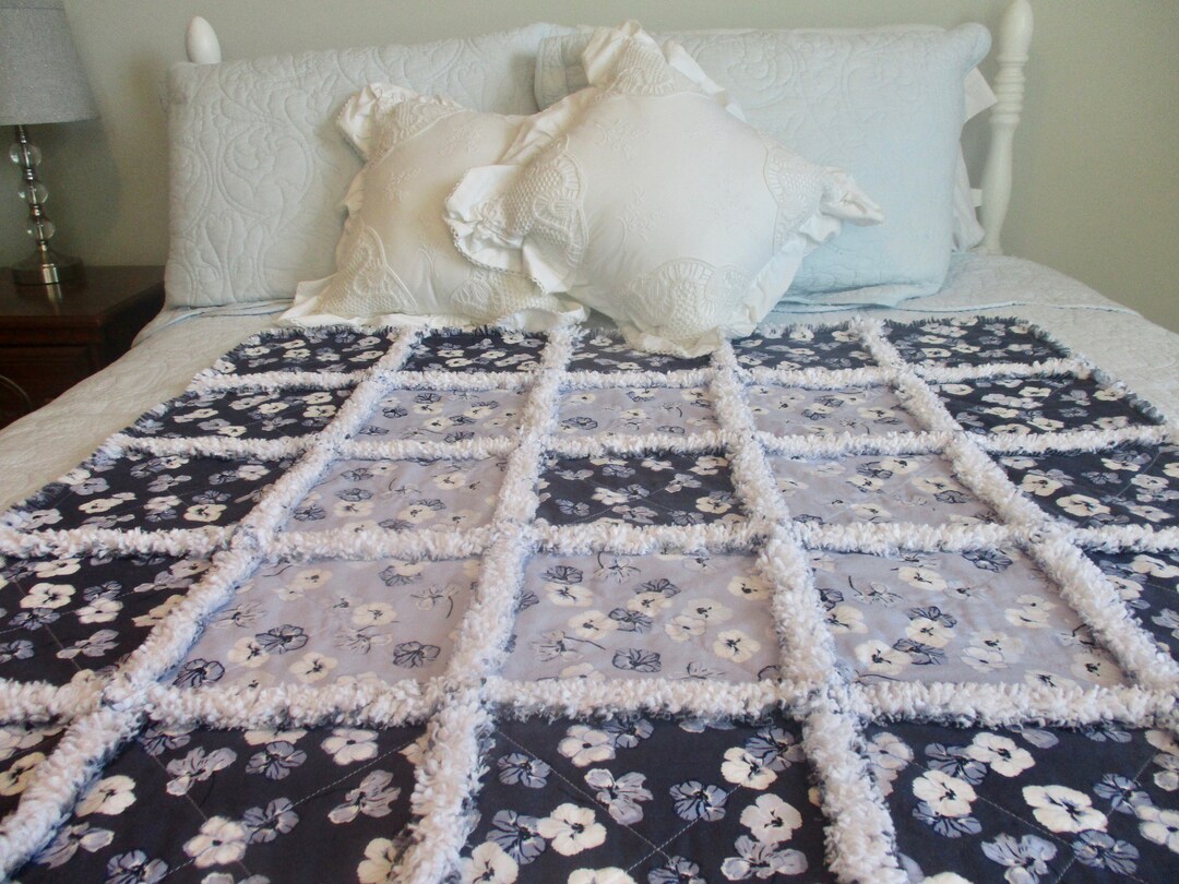 Flower Rag Quilt / Handmade Baby Rag Quilt / Child Rag Quilt / Lap ...