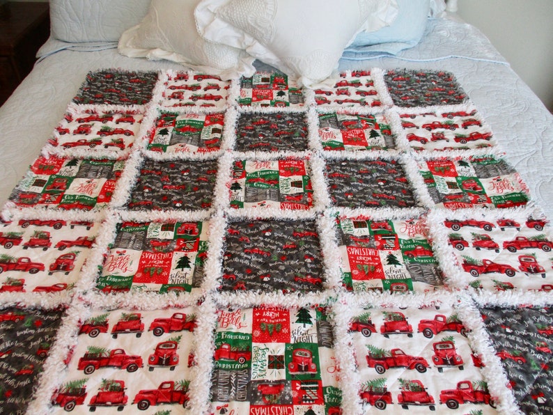 Christmas Rag Quilt / Holiday Rag Quilt / Baby Rag Quilt / - Etsy
