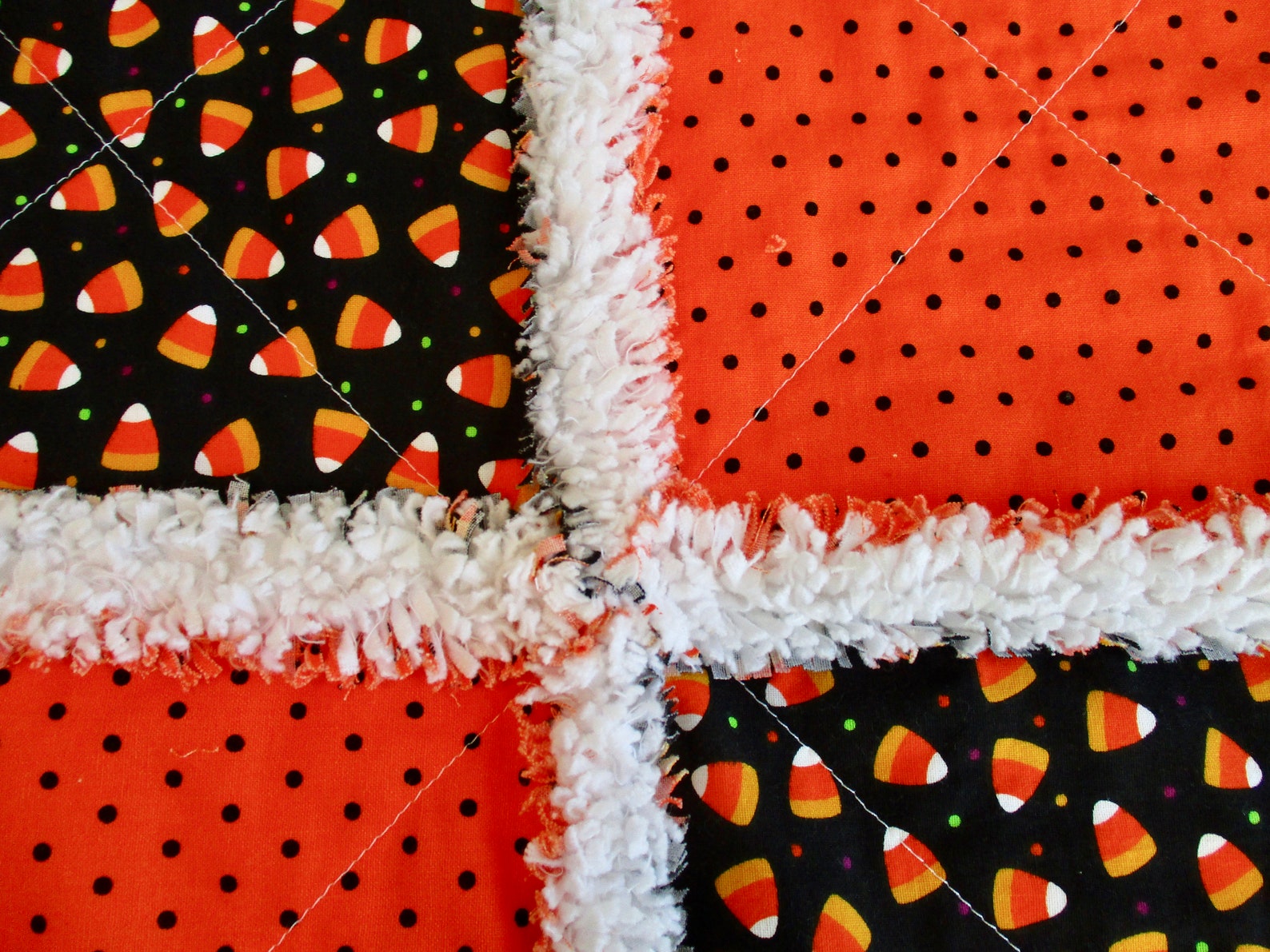 Candy Corn Rag Quilt / Halloween Rag Quilt / Fall Rag Quilt / | Etsy