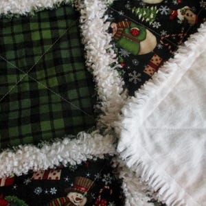 Snowman Rag Quilt / Christmas Rag Quilt / Winter Rag Quilt / Handmade ...