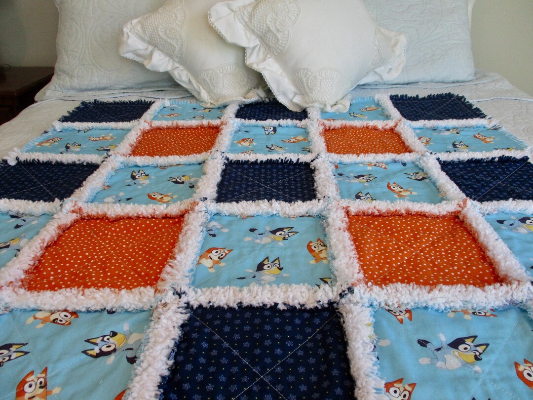 Bluey & Bingo Rag Quilt / Baby Rag Quilt / Child Rag Quilt / Lap Quilt ...