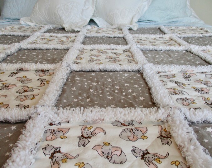 Dumbo Rag Quilt / Elephant Rag Quilt / Baby Rag Quilt / Child - Etsy