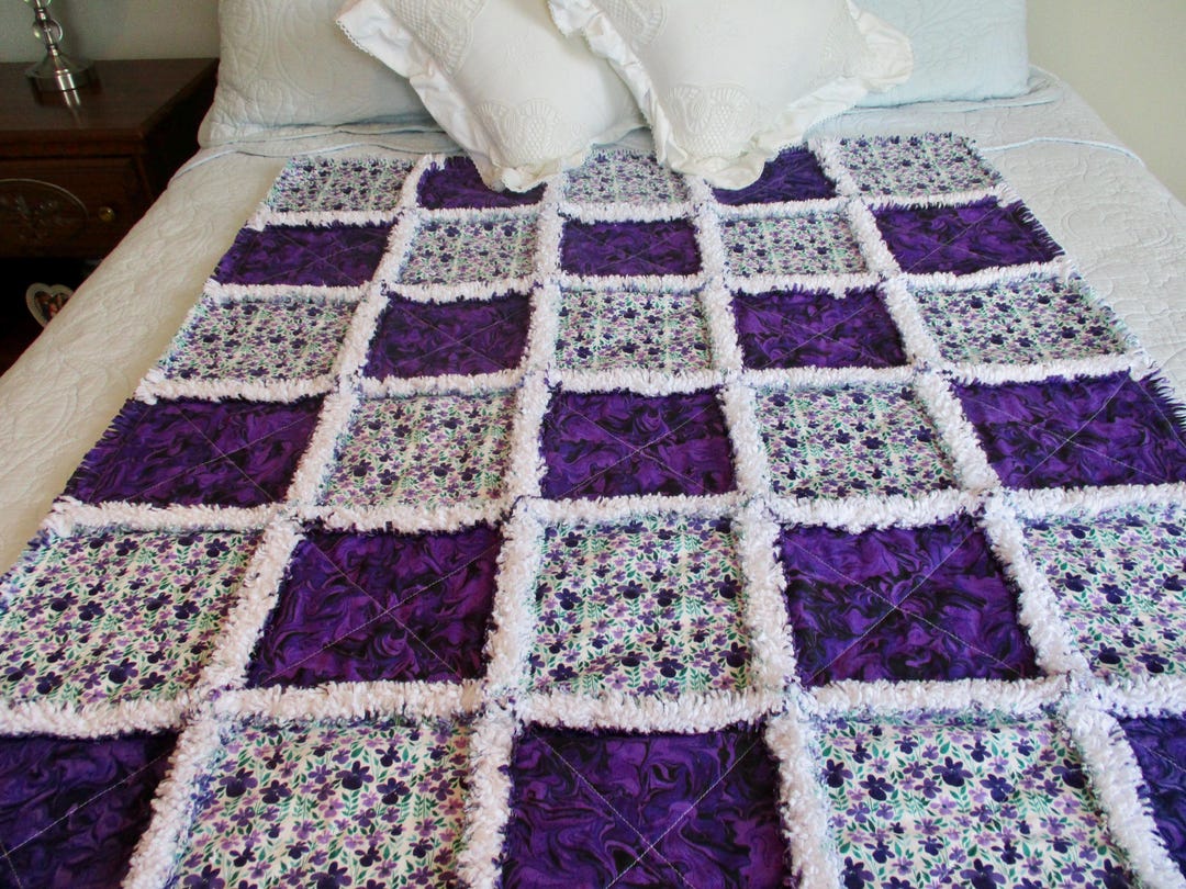 Violet Rag Quilt / Baby Rag Quilt / Child Rag Quilt / Lap Quilt ...