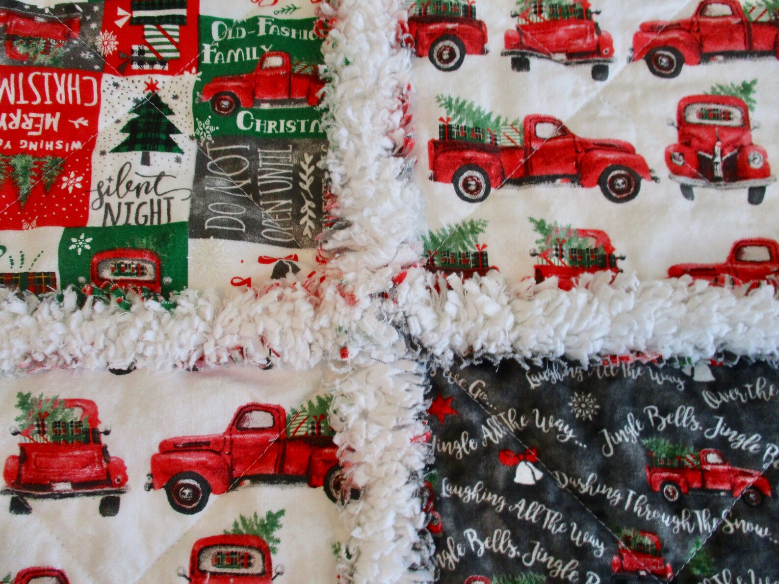 Christmas Rag Quilt / Holiday Rag Quilt / Baby Rag Quilt / - Etsy
