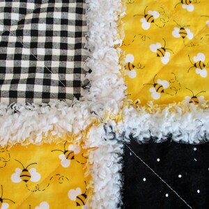 Bumble Bee Rag Quilt / Handmade Baby Rag Quilt / Child Rag Quilt / Lap ...