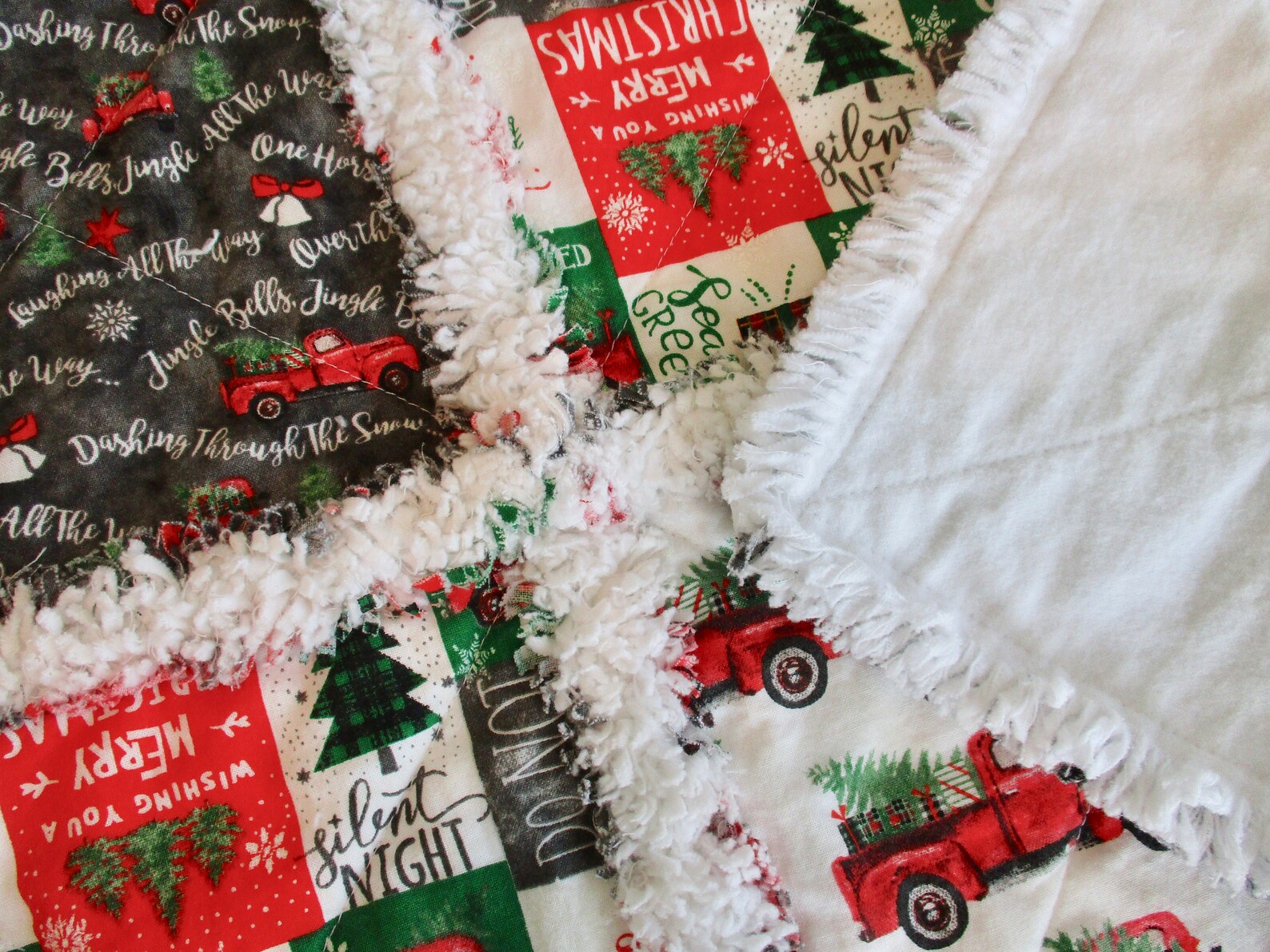 Christmas Rag Quilt / Holiday Rag Quilt / Baby Rag Quilt / - Etsy
