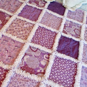 Patchwork Rag Quilt / Vintage Rag Quilt / Handmade Baby Rag Quilt ...