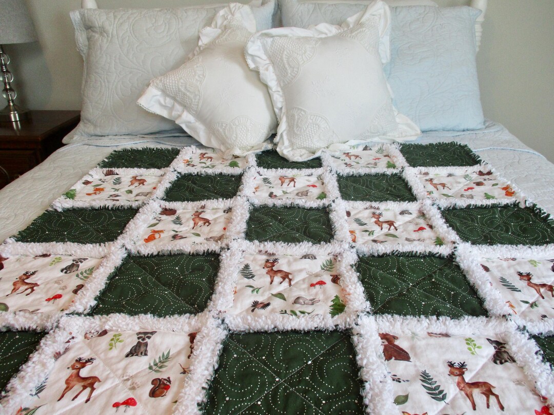 Woodland Animal Rag Quilt / Baby Rag Quilt / Child Rag Quilt / Lap ...