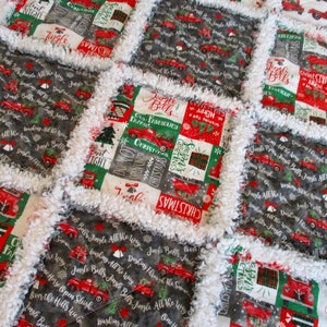 Christmas Rag Quilt / Holiday Rag Quilt / Handmade Baby Rag Quilt ...