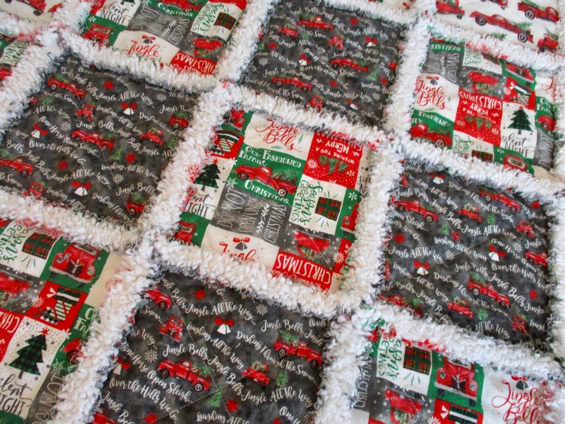 Christmas Rag Quilt / Holiday Rag Quilt / Handmade Baby Rag Quilt ...