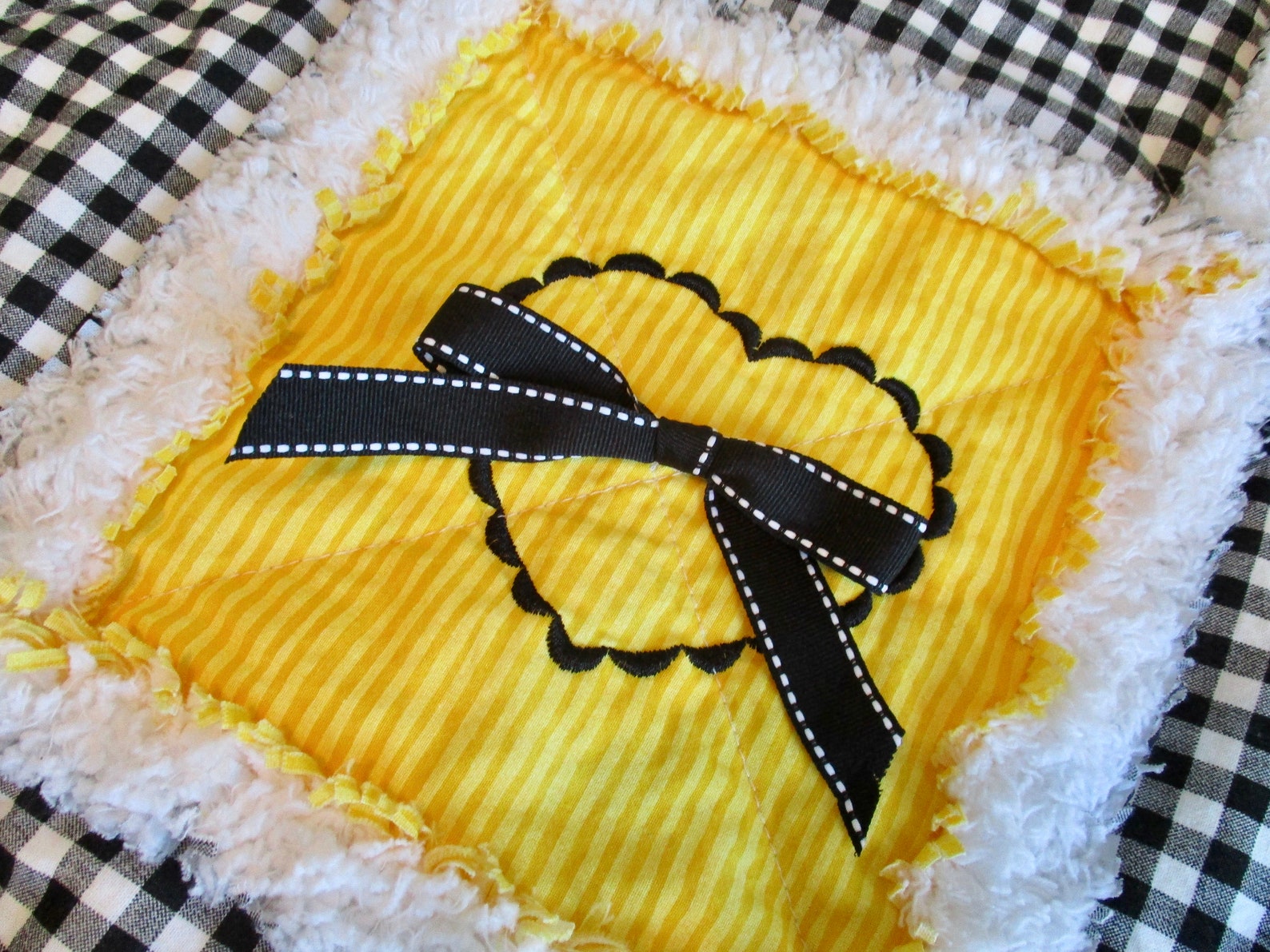 Sunflower/bumble Bee Rag Quilt / Baby Rag Quilt / Child Rag - Etsy