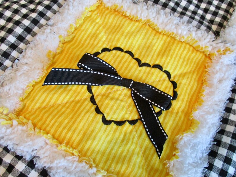 Sunflower/bumble Bee Rag Quilt / Baby Rag Quilt / Child Rag - Etsy