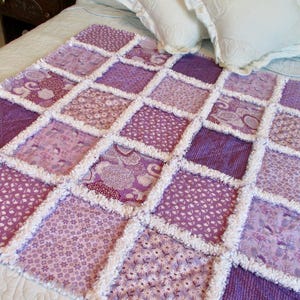 Patchwork Rag Quilt / Vintage Rag Quilt / Handmade Baby Rag Quilt ...