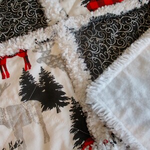 Reindeer Rag Quilt / Winter Christmas Rag Quilt / Lap Quilt / Quilted ...