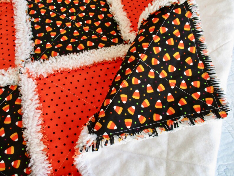 Candy Corn Rag Quilt / Halloween Rag Quilt / Fall Rag Quilt / | Etsy