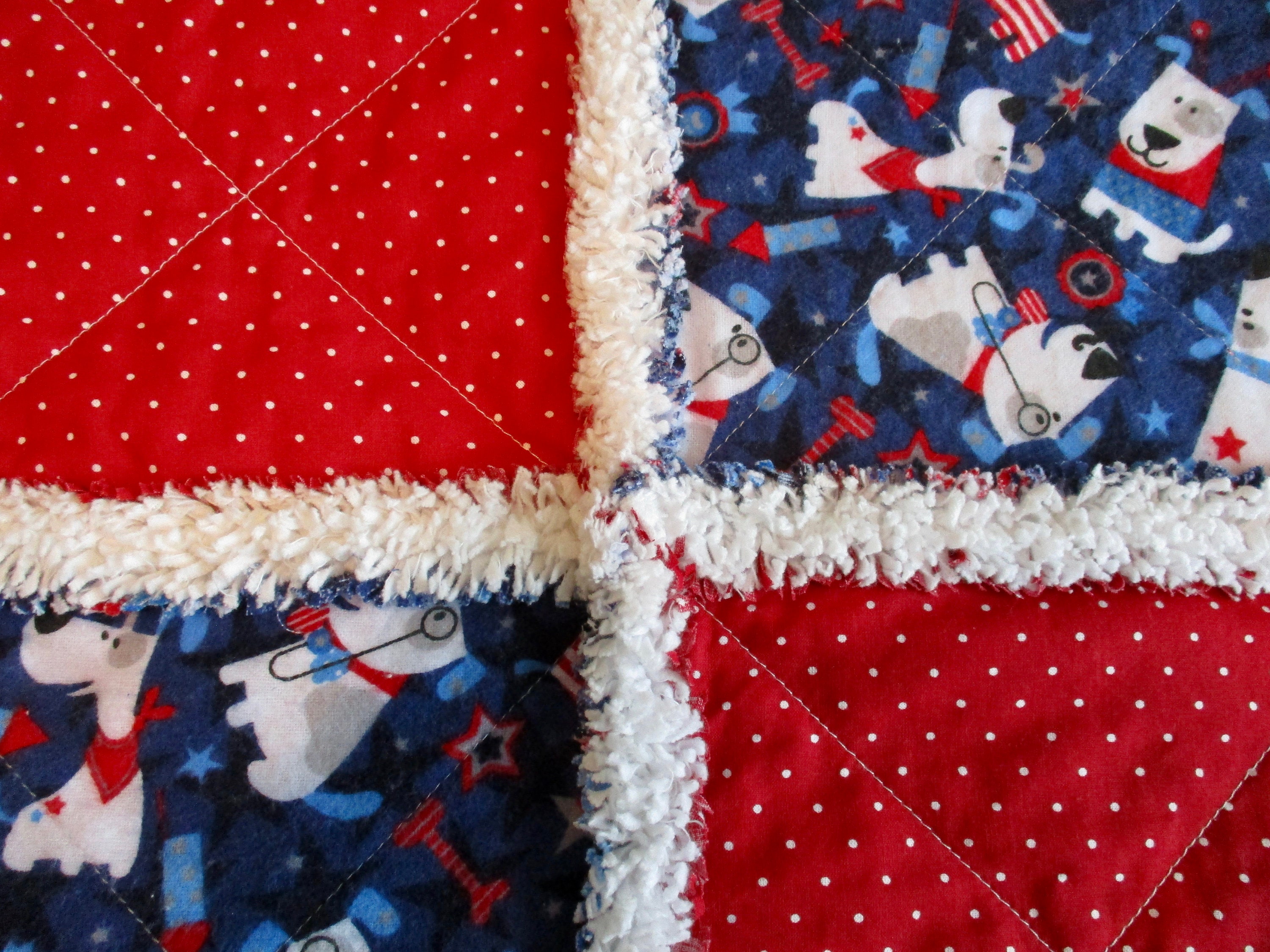 Patriotic Puppy Rag Quilt / Dog Rag Quilt / Flag Rag Quilt / | Etsy
