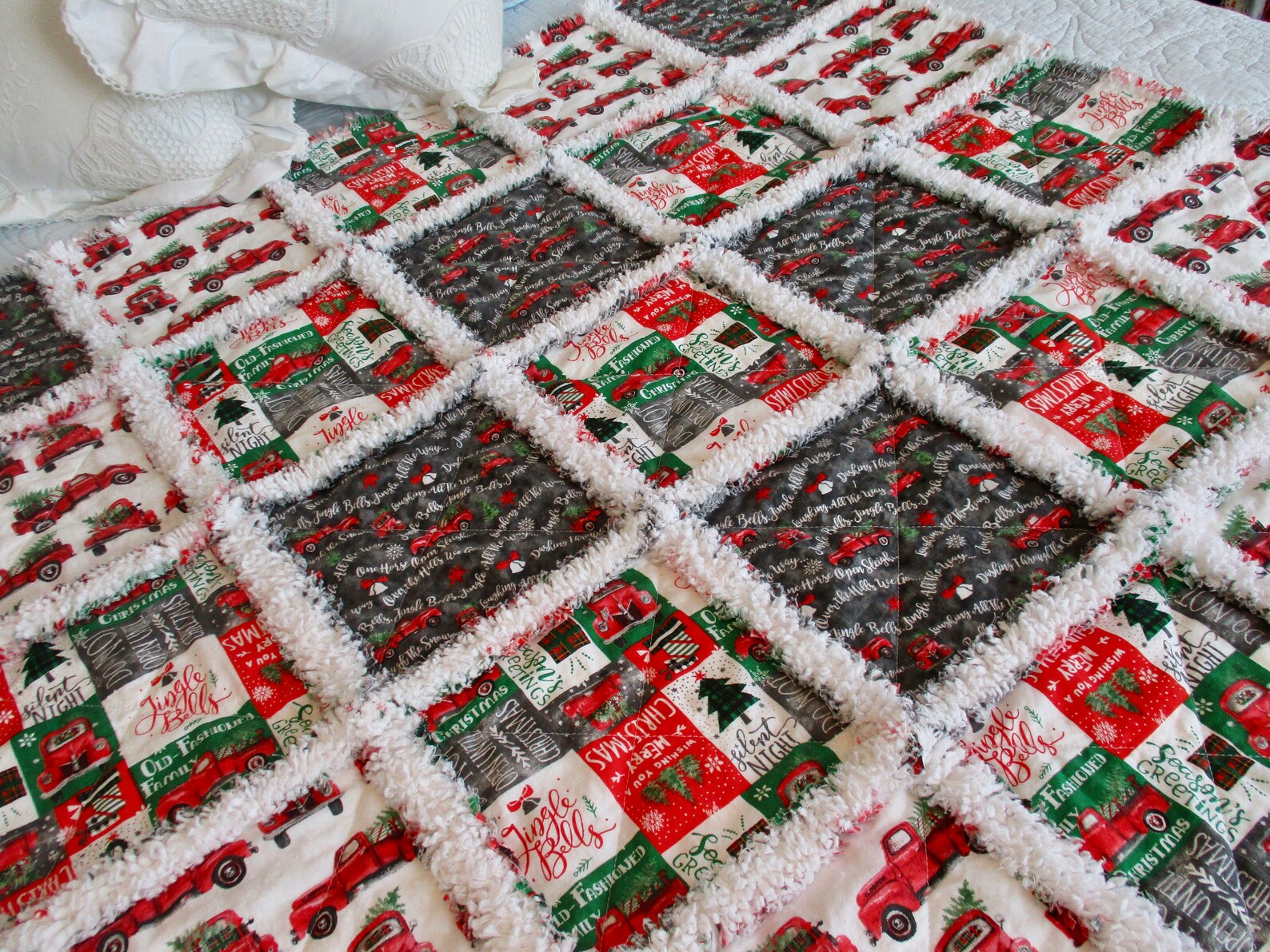 Christmas Rag Quilt / Holiday Rag Quilt / Baby Rag Quilt / - Etsy