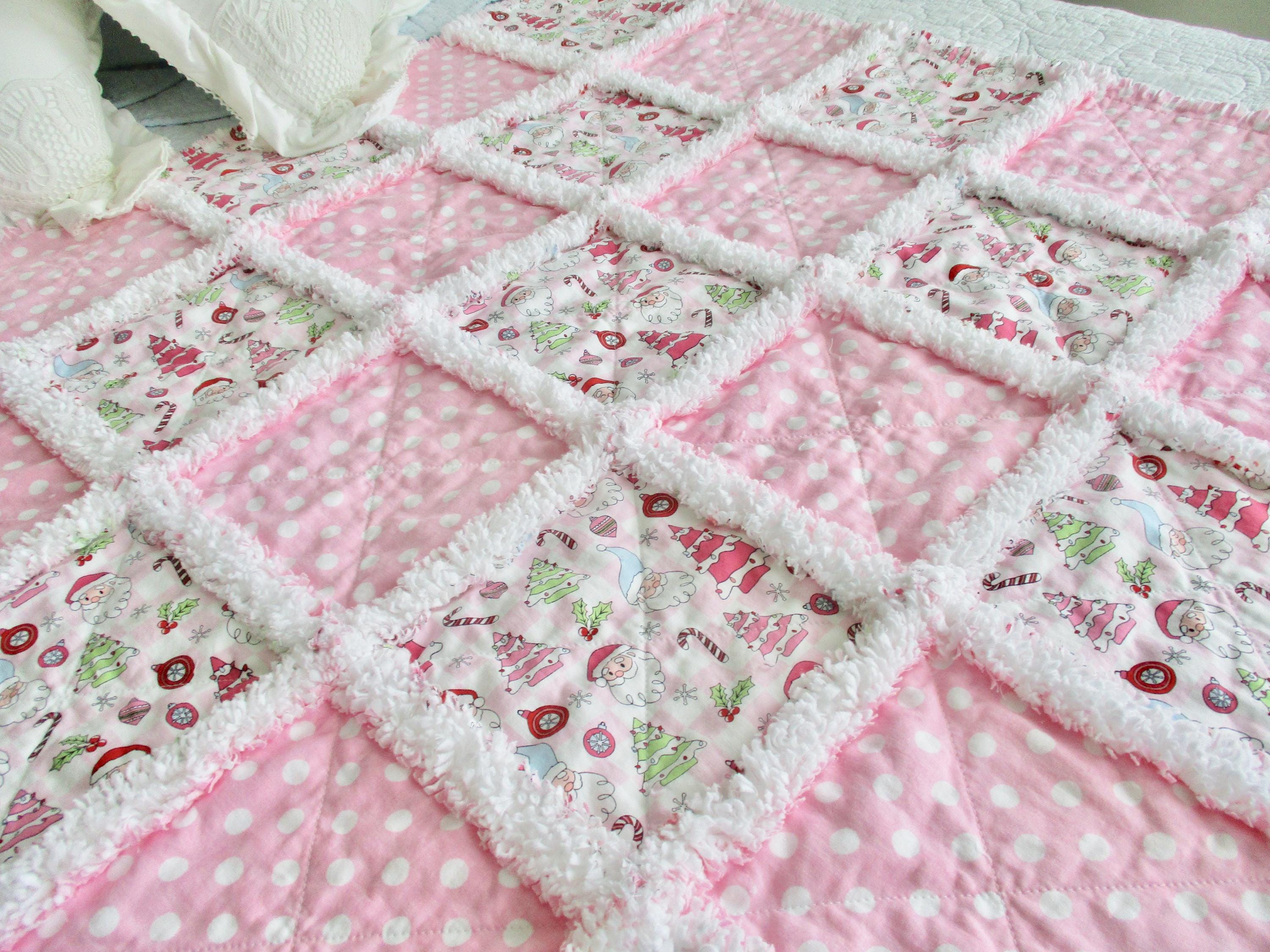 Christmas Rag Quilt / Santa Rag Quilt / Handmade Baby Rag Quilt / Child ...