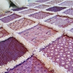 Patchwork Rag Quilt / Vintage Rag Quilt / Handmade Baby Rag Quilt ...