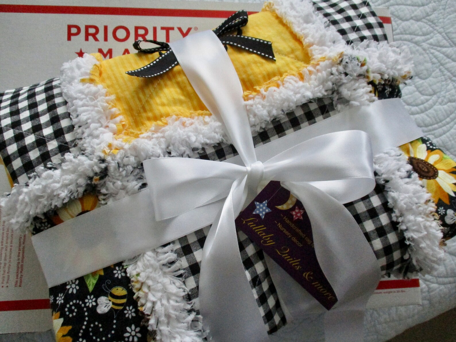 Sunflower/bumble Bee Rag Quilt / Baby Rag Quilt / Child Rag - Etsy