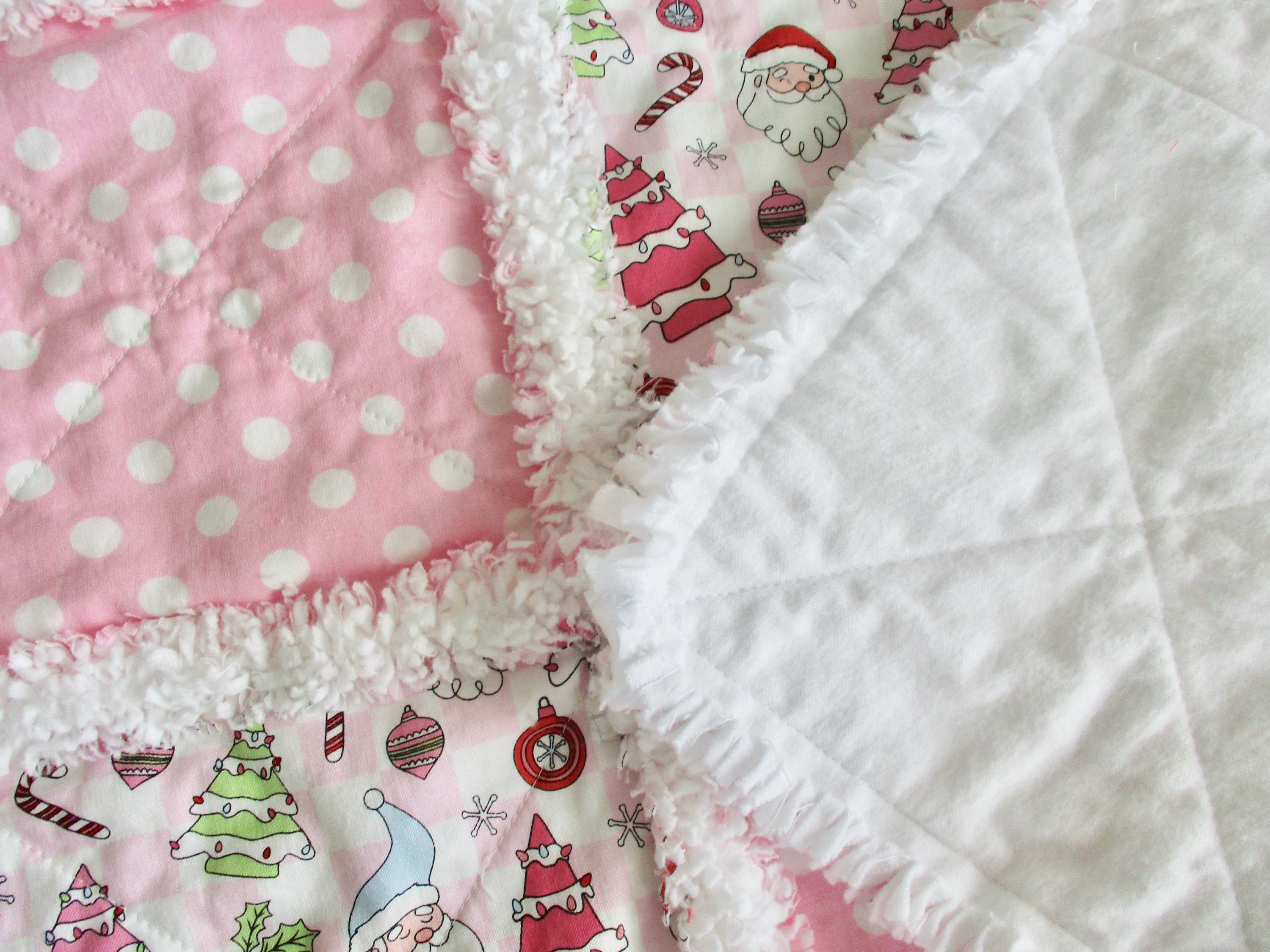 Christmas Rag Quilt / Santa Rag Quilt / Handmade Baby Rag Quilt / Child ...