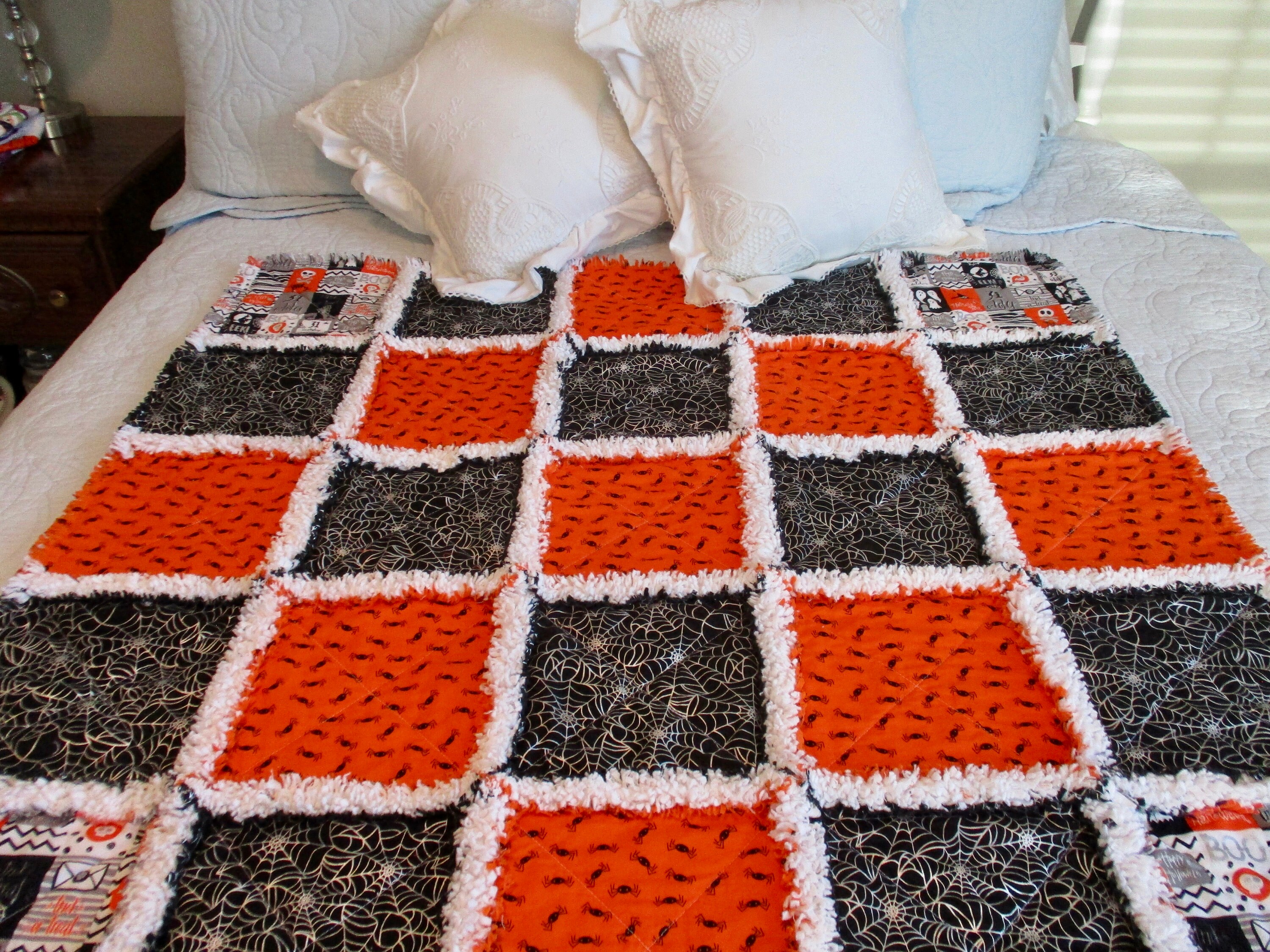 Halloween Rag Quilt / Spider Rag Quilt / Fall Rag Quilt / Baby - Etsy