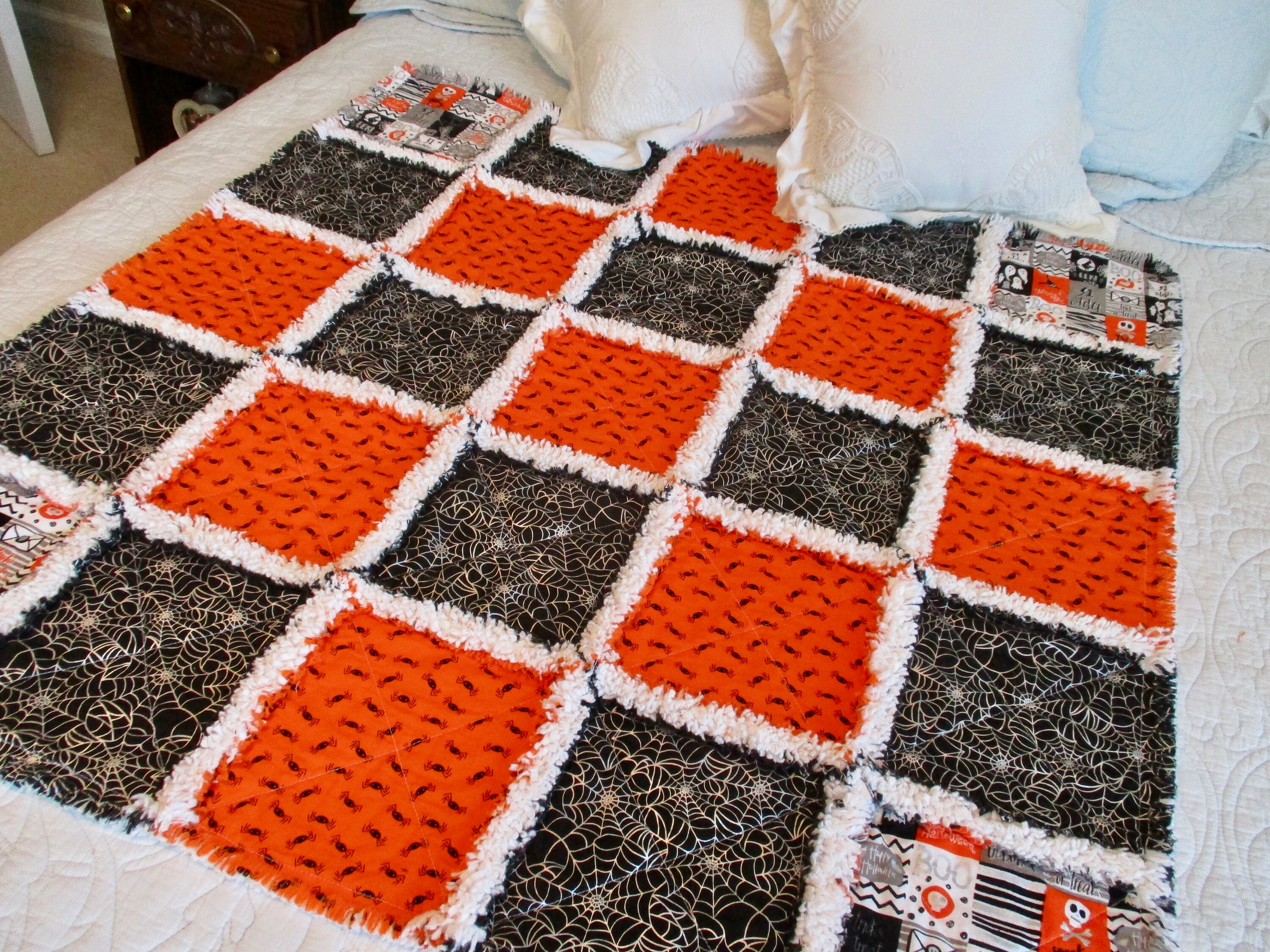 Halloween Rag Quilt / Spider Rag Quilt / Fall Rag Quilt / Baby - Etsy