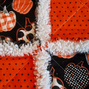 Pumpkin Rag Quilt / Fall Rag Quilt / Halloween Rag Quilt / Handmade ...