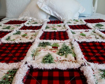 Christmas Tree Rag Quilt - Etsy