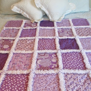 Patchwork Rag Quilt / Vintage Rag Quilt / Handmade Baby Rag Quilt ...