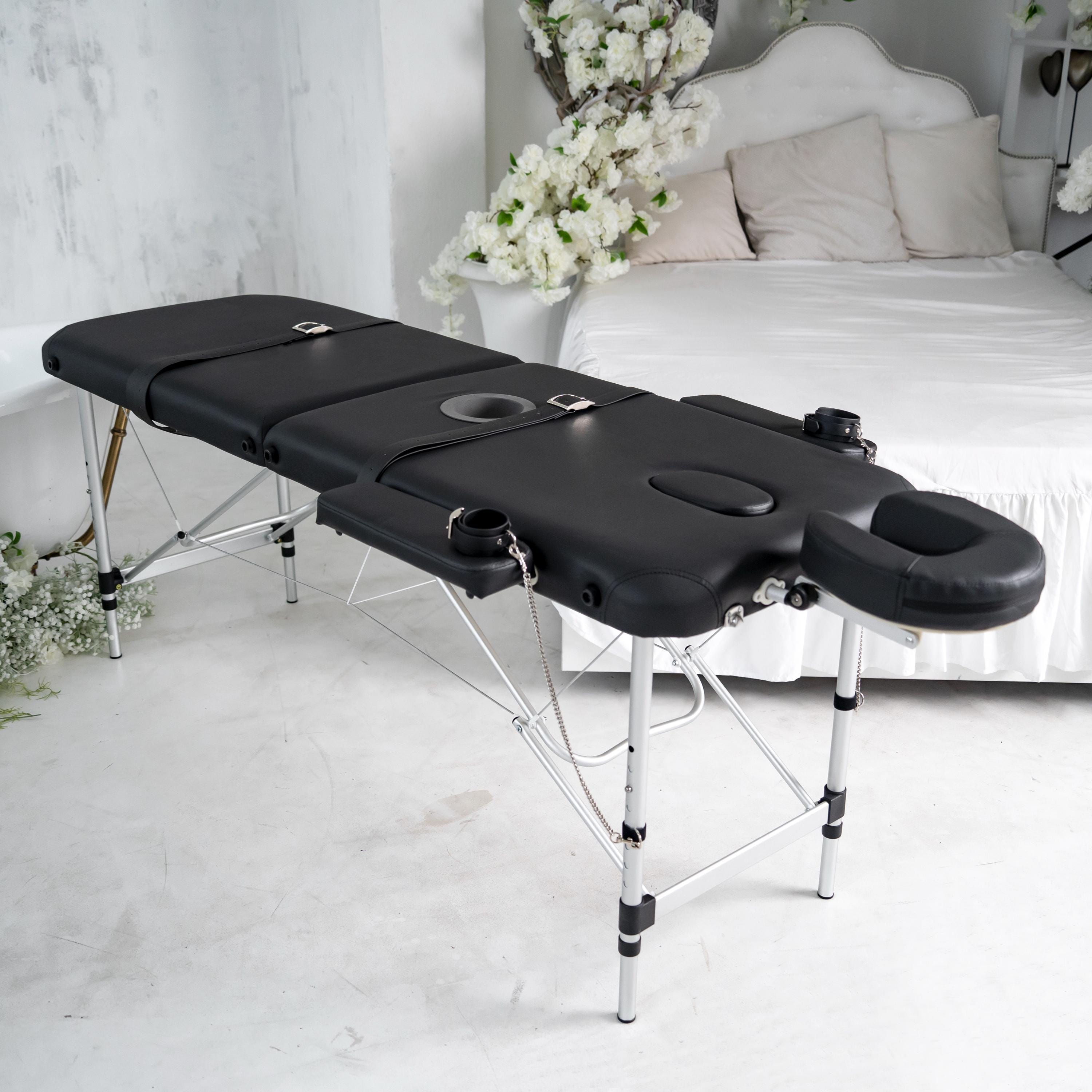 BDSM Bondage Table With Adjustable Restraints & Handmade Cuffs | Padded ...