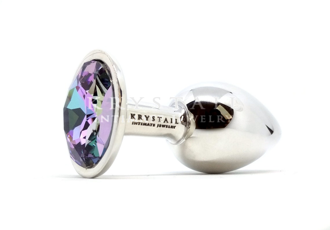 Sterling Silver jewel butt plug Swarovski Light Vitrail | Etsy