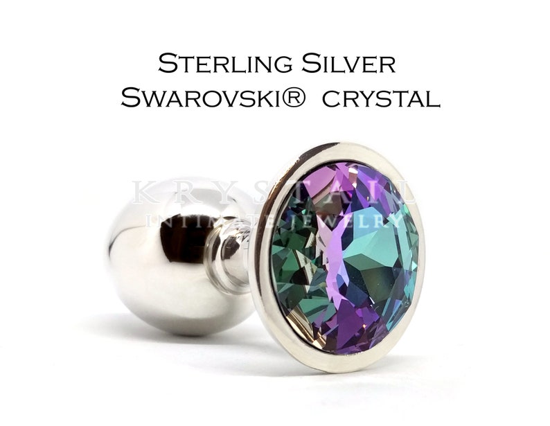 Sterling Silver jewel butt plug Swarovski Light Vitrail | Etsy