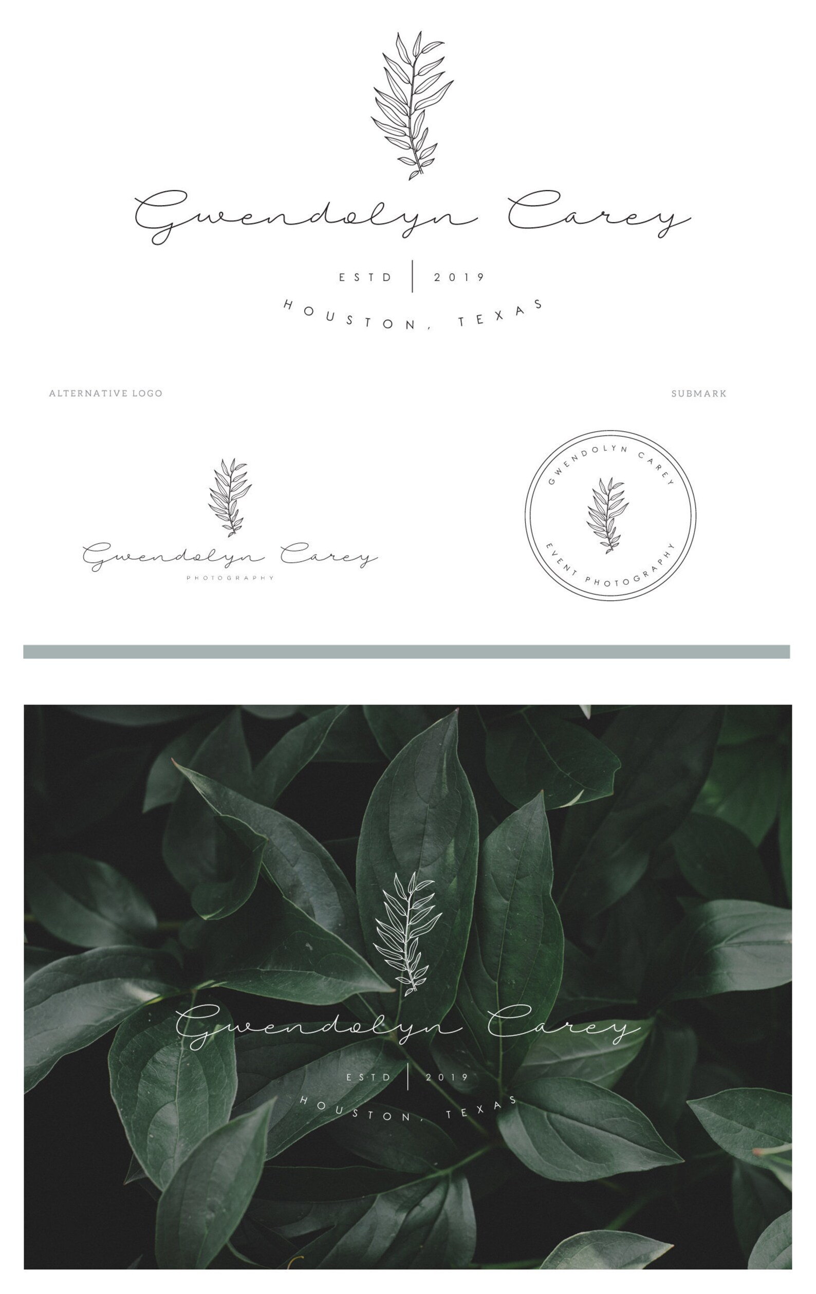 Botanical Logo Design Leaves Logo Tree Branch Logo Premade - Etsy