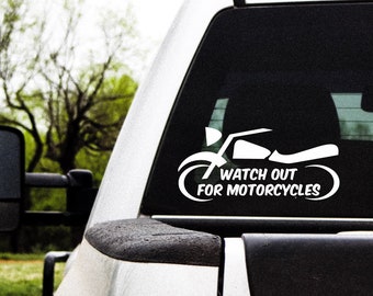 Watch Out for Motorcycles Decal Motorcycle Safety Decal | Etsy