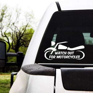 Watch Out for Motorcycles Decal Motorcycle Safety Decal Caution Decal ...