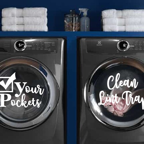 Check Your Pockets Laundry Washer & Dryer set Decals. - Etsy